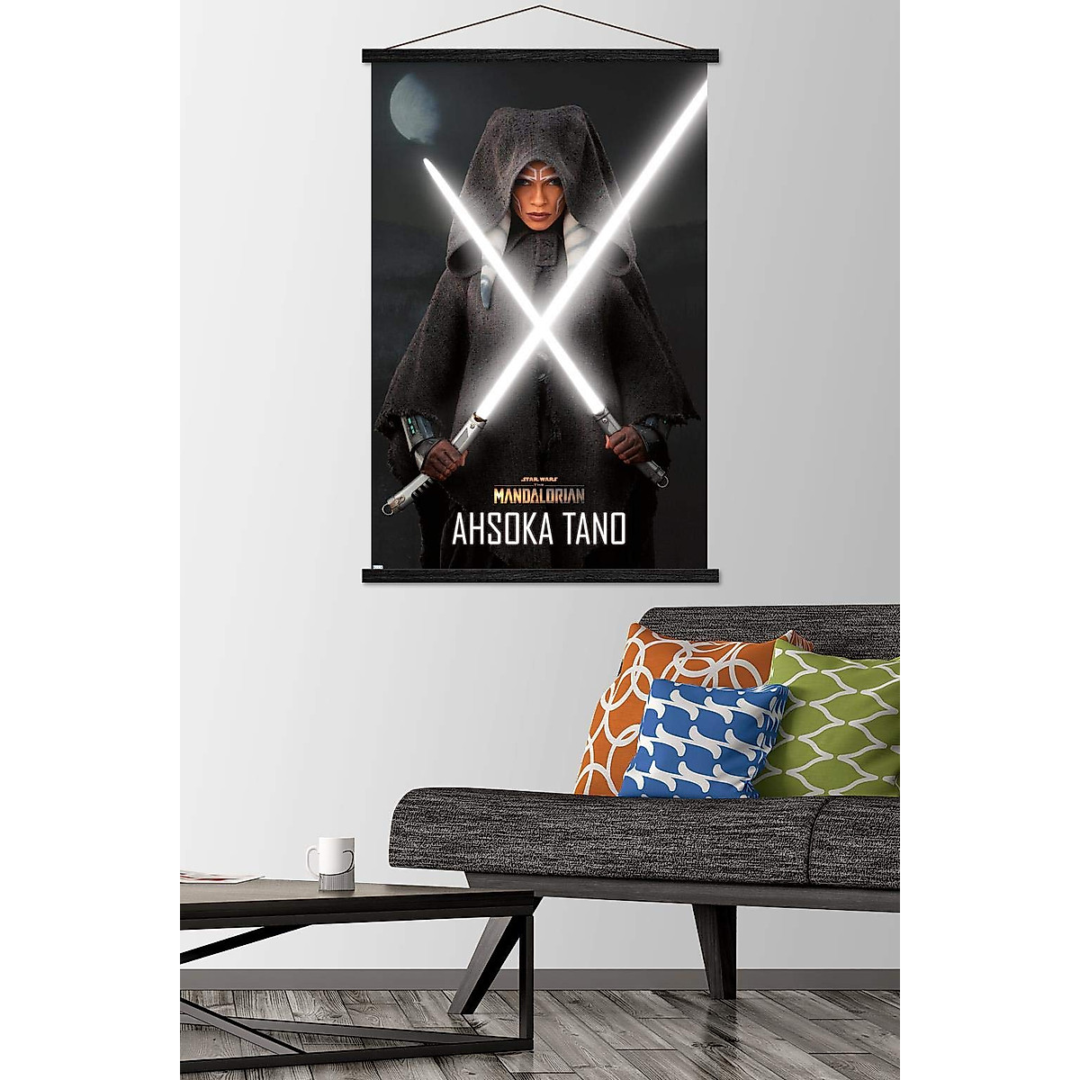 Star Wars The Mandalorian Season 2 - Ahsoka Lightsabers Wall Poster with Magnetic Frame