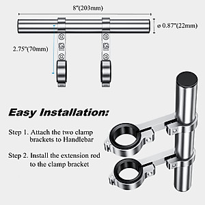 BRCOVAN Aluminum Alloy Handlebar Extensions for Bicycle & Motorcycle, Bike Handlebar Extender with Double Mounting Clamp Holder, Fit for Handlebars Diameter 0.87'' to 1.26''