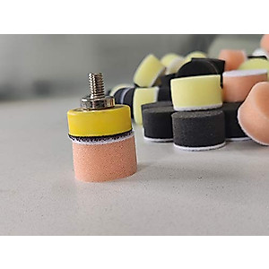 SHINA 150pcs 1 Inch 25mm Buff Polishing Polisher Pad Kit with 1pc M6 Backer Plate for Car Polisher