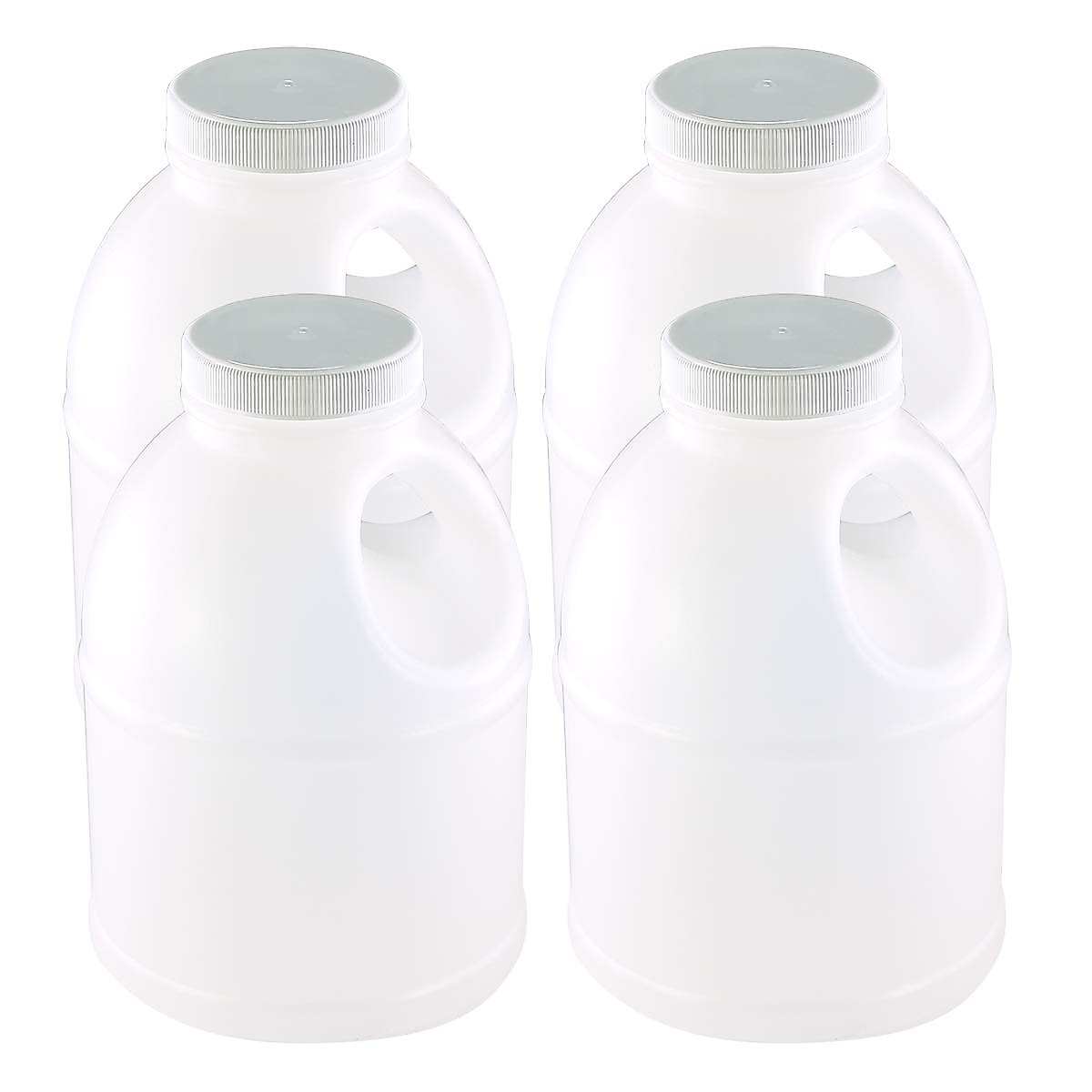 Pinnacle Mercantile 32 Ounce Plastic Jug (4 -Pack) Reusable, Food-Safe, BPA Free | Heavy-Duty HDPE Containers for Water, Sauces, Soaps, Detergents, Liquids, | Screw-On Cap