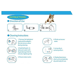 Cat Inhaler Spacer for Cats with Breathing Indicator - Includes 2 Masks to fit Most Cats - Feline Aerosol Chamber