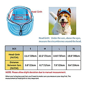 leconpet Mesh Baseball Pet Caps with Ear Holes Adjustable Comfortable Dog Hats for Small Medium and Large Dogs Cat Cap (Small, Red)