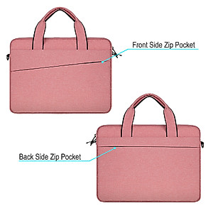 RAINYEAR 13 Inch Laptop Sleeve Shoulder Bag Compatible with MacBook 13.6" M2 A2681, 13.3 Air Pro M1/M2 A2338 A2337, 13.3" Chromebook Notebook Messenger Bag Carrying Case Briefcase for Men Women, Pink