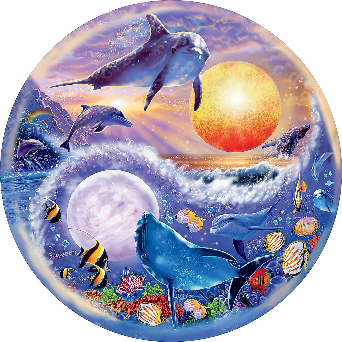 Ceaco - 8 in 1 Multipack - Seaside - (2) Round 300 Piece, (4) 550 Piece, (1) 750 Piece (1) 1000 Piece Jigsaw Puzzles