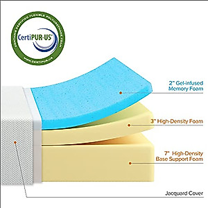 ZINUS 12 Inch Green Tea Cooling Gel Memory Foam Mattress and SmartBase Metal Mattress Foundation Set / Bed and Mattress Set / No Box Spring Needed / Mattress in a Box, Full