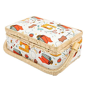 LUKEO Sewing Box Basket Lightweight Design for Office Journey Household