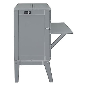 DEINPPA Murphy Bed Chest Full Size, Murphy Cube Cabinet Bed with Charging Station and Adjustable Shelves On Both Sides, for Small Spaces, Guest Room Lounge or Office, Apartment-Grey