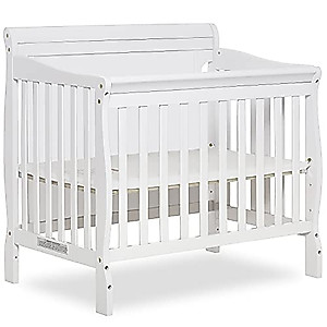 Dream On Me Alice 3-in-1 Full Panel Convertible Mini Crib, White, Greenguard Gold Certified