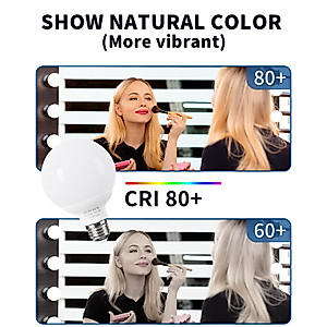 8 Pack Daylight LED Globe Light Bulbs for Bathroom, 120V 60 Watt Eqv., E26 Medium Base, Non-Dimmable Vanity Light Bulbs Round, 5000K Bright G25 LED Bulb Over Mirror