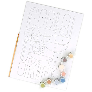 Dimensions PaintWorks 73-91859 Cool to be Kind Paint by Number Kit for Adults and Kids, 9" x 12", Multicolor, 12pcs