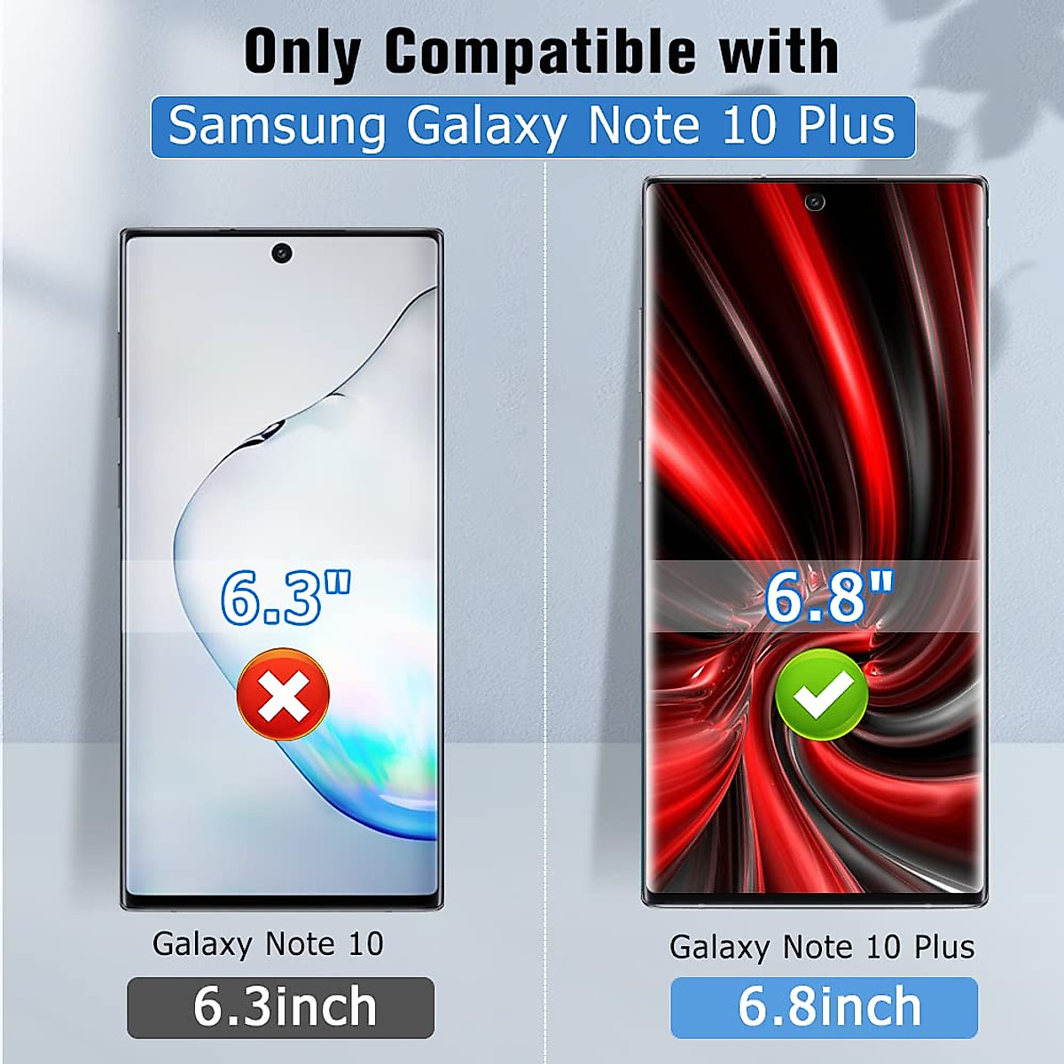 LETANG [3 Pack] Galaxy Note 10 Plus 5G Screen Protector Tempered Glass, Fingerprint Unlock Support 9H Hardness 3D Curved Full Coverage, Screen Glass HD Film for Samsung Galaxy Note 10 Plus(6.8 inch)