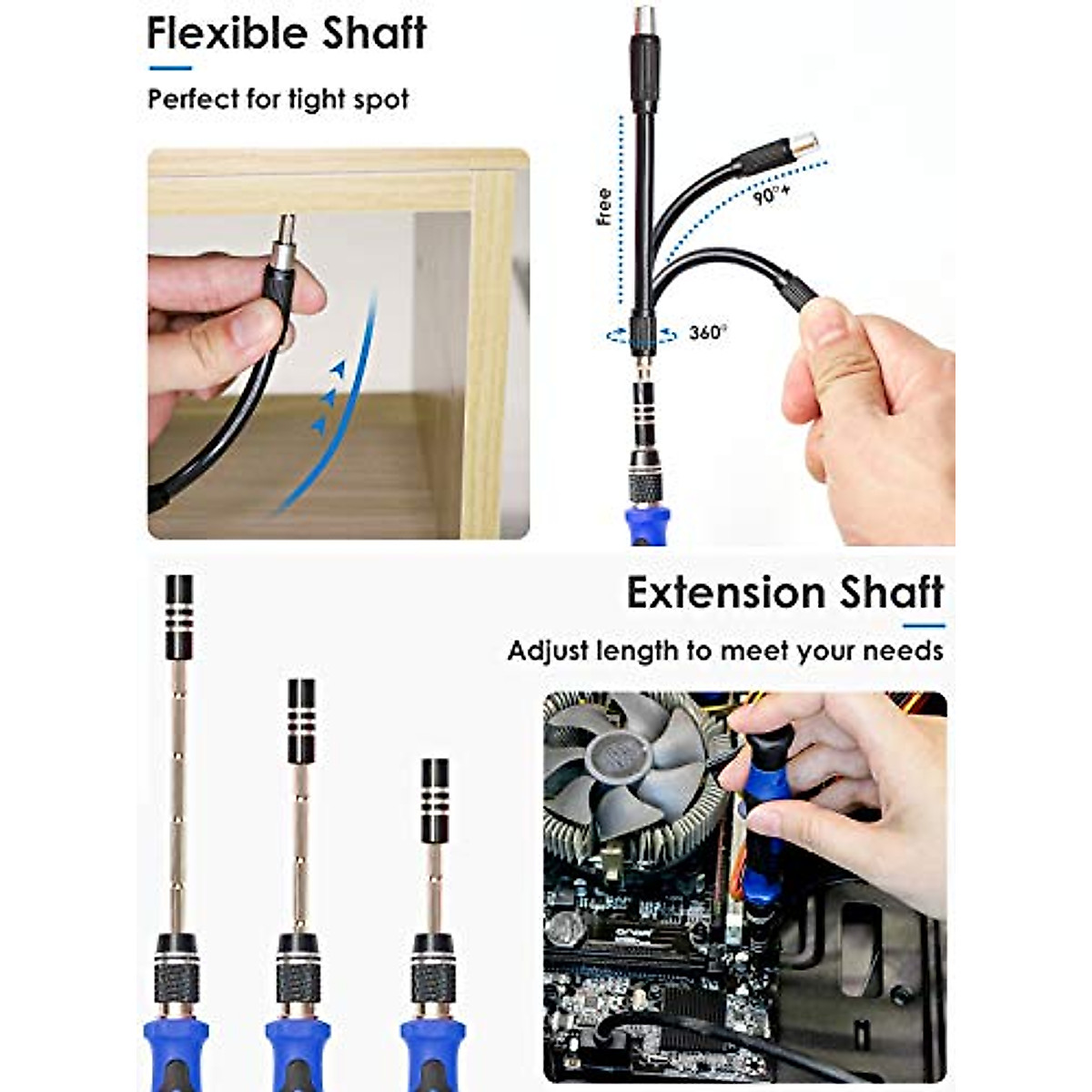STREBITO Precision Screwdriver Sets 124 in 1 Magnetic Repair Kit with 110 Bits Electronics Tool Kit for Computer, PC, iPhone, Laptop, Cell Phone, MacBook, PS4, Nintendo, Xbox, Game Controller(Blue)