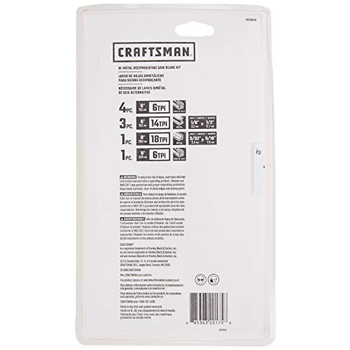 CRAFTSMAN Reciprocating Saw Blades, 9Piece Kit (2058840)