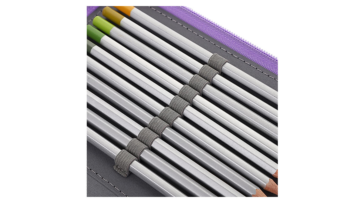 BTSKY Purple 72-Slot Pencil Organizer for Travel & Art