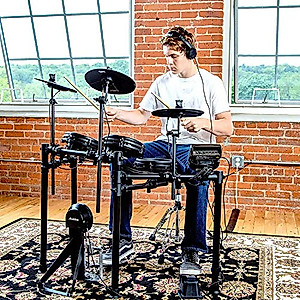 Alesis Nitro Mesh Kit - Electronic Drum Set with Quiet Mesh Pads, USB MIDI, Kick Pedal and Rubber Kick Drum, 40 Kits, 385 Sounds, Drum Lessons