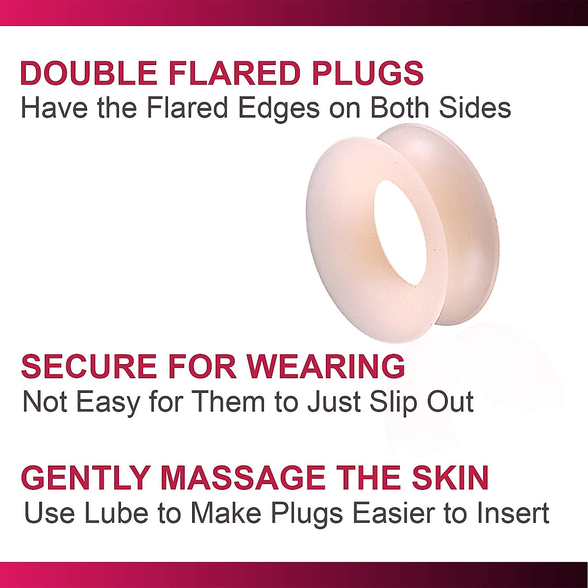 unique gauges ears stretchers eyelets 15/16 Skin Silicone Double Flare Flesh Tunnels Large Plug AFAC Stretching SI04 2Pcs