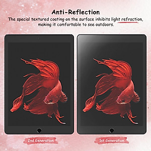 bersem 2 Pack Paperfeel Screen Protector - Matte PET Film for Drawing, Anti-Glare - Compatible with iPad 6th/5th Generation 9.7 inch and iPad Pro 9.7 Inch/Air 2/Air