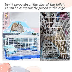 Rabbit Triangle Potty Trainer Corner Small Animal Toilet Litter Box Pet Bedding Pee Pan Tray Toilet for Hamster Chinchilla Guinea Pig Bunny Ferret (Blue)
