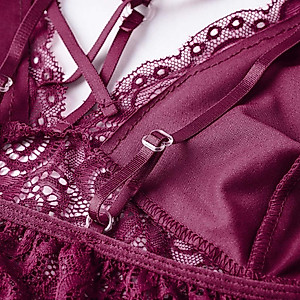 Women Bra,JFLYOU Sale Ladies Plus Size Vest Crop Wireless Bra Lingerie Sexy Lingerie Underwear Camisole(Wine,XX-Large)