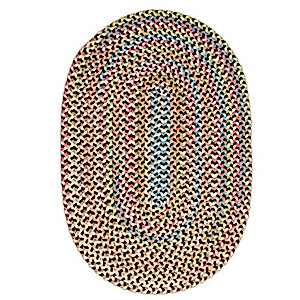 Super Area Rugs Roxbury American Made Braided Rug for Indoor Outdoor Spaces, Charcoal/Natural Multi, 2' X 3' Oval