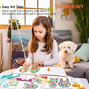Shuttle Art Washable Dot Markers 36 Colors with Free Activity Book, Fun Art Supplies for Kids Toddlers and Preschoolers, Non Toxic Water-Based Paint Daubers, Dot Art Markers