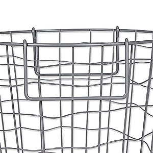 DII Metal Wire Mesh Stackable Utility Storage Bin, Small Round, 12x12x10, Cool Gray