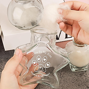 Personalized Pet Fur Memorial Jar, Memorial Bottle for Pet Hair, Personalized Pet Hair Keepsake Bottle, Pet Memorial Urn Glass Bottles, Dog Cat Hair Ashes Storage Box, Sympathy Gift for Pet Lover
