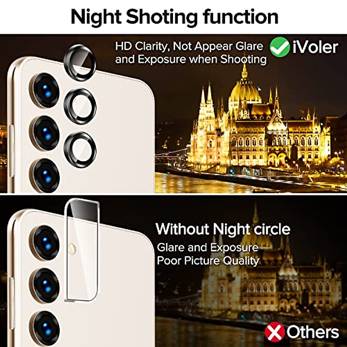 ivoler [3+1 Pack Screen Protector [3 Pack] for Samsung Galaxy S23 Plus/ S23+ 5G 6.6" 2023, with [1 Pack] Camera Lens Protector Tempered Glass with [Alignment Frame] Ultra HD Clear Anti-Scratch