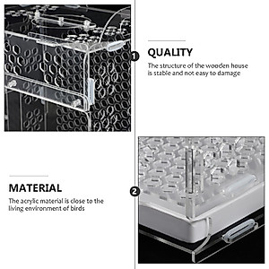 iplusmile Portable Bird Cage, Clear Acrylic Birdcage Hanging Bird Cage House Bird Bath Cage for Parrots, Parakeets, Macaw Lovebirds Bird Accessories