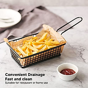 Fryer Basket, Food Grade 304 Stainless Steel Strong Durable Safe Fry Basket, Lightweight Simple Convenient Drainage Thickened Fry Baskets with Handle, for Restaurant(Long)