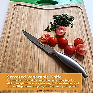 Jean-Patrique 5" Serrated Vegetable Nakiri Knife - Chopping Knife