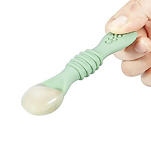 PandaEar 7 Pack Baby Led Weaning Spoons| Silicone Baby Spoons Self Feeding Utensils, Toddler Infant Feeding Spoon First Stage