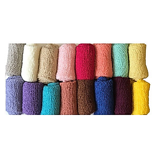 Matissa Newborn Baby Photography Prop Swaddle Cheesecloth Knit Crochet Wrap 16 Colors Available (Brown)