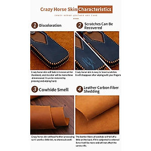 ontto Key Fob Cover for 2018 2019 Land Rover Range Rover Remote Keycase Shell Holder Genium Leather Protector Keychain Blue