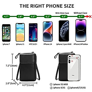 Tingya Small Crossbody Bag Cell Phone Purse Wallet with Credit Card Slots for Women (Black)