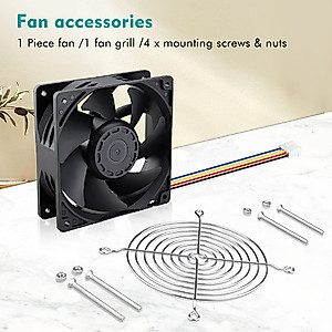 Wathai 12038 120mm x 38mm PWM Computer PC Case Fan 12V 4pin 5300rpm High Airflow Duall Ball CFM FG DC Brushless Cooling Fan