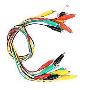 Heayzoki Alligator Clips,10Pcs Dual Ended Crocodile Wire Cable,50cm/20in Alligator Clip Test Leads with Insulators Clips for Electrical Testing 5 Colors