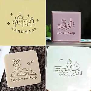 Personalised Custom Mini Soap Sealing Stamp Seals Molds For Handmade Soap Making Supplies Kits Flower House Pattern Series