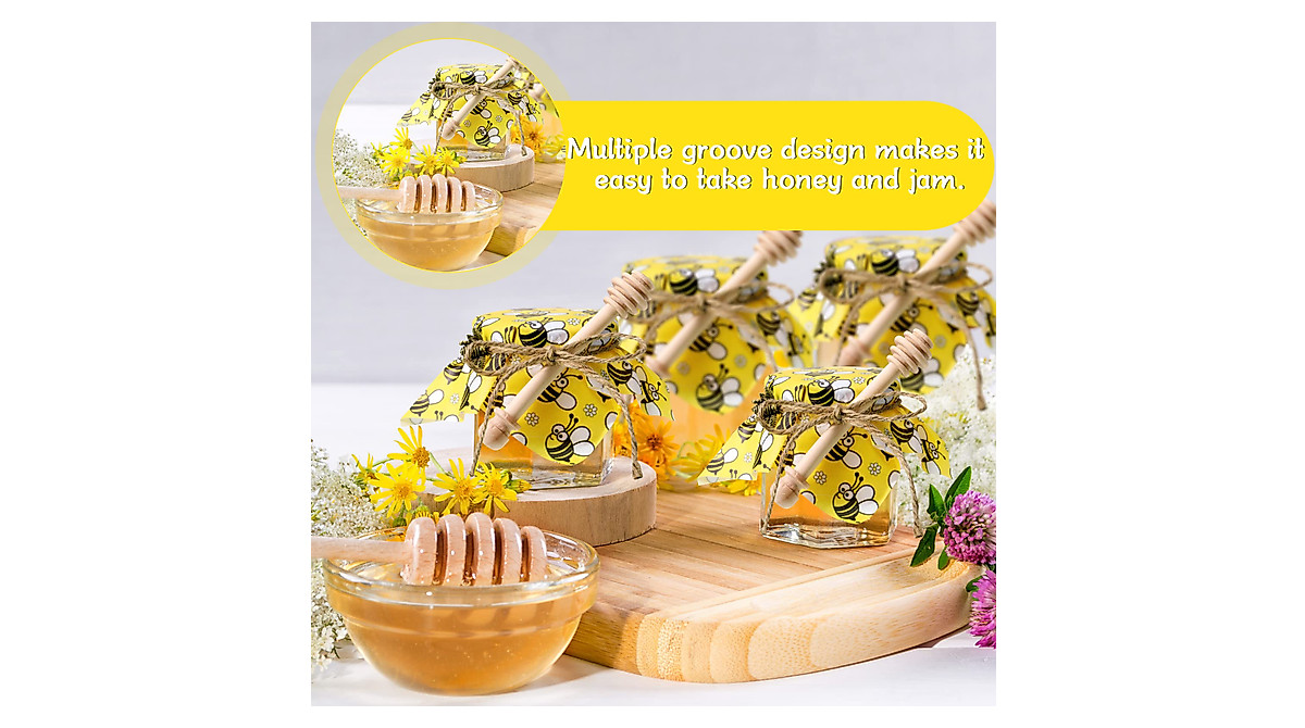 50-Piece Wooden Honey Dipper Set for DIY Crafts