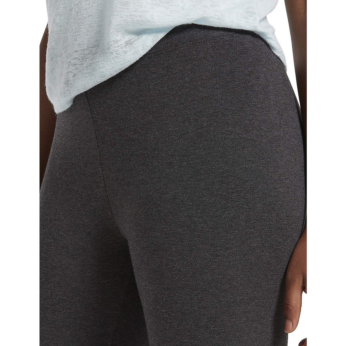 No Nonsense Women's Cotton Blackout Capri Legging, Charcoal Heather, XXL