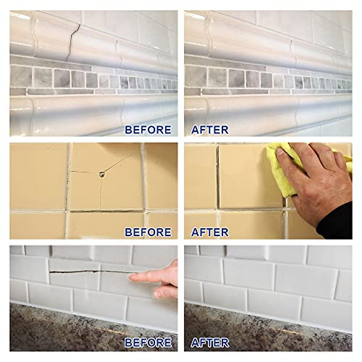 Cocomfix Porcelain Repair Kit, Tile Repair Kit. Ceramic Tile Repair Kit(White) - Quickly Fix Tile Chips, Cracks, Holes & Scratches. Super Adhesion. for Ceramic, Porcelain, Acrylic, Fiberglass.