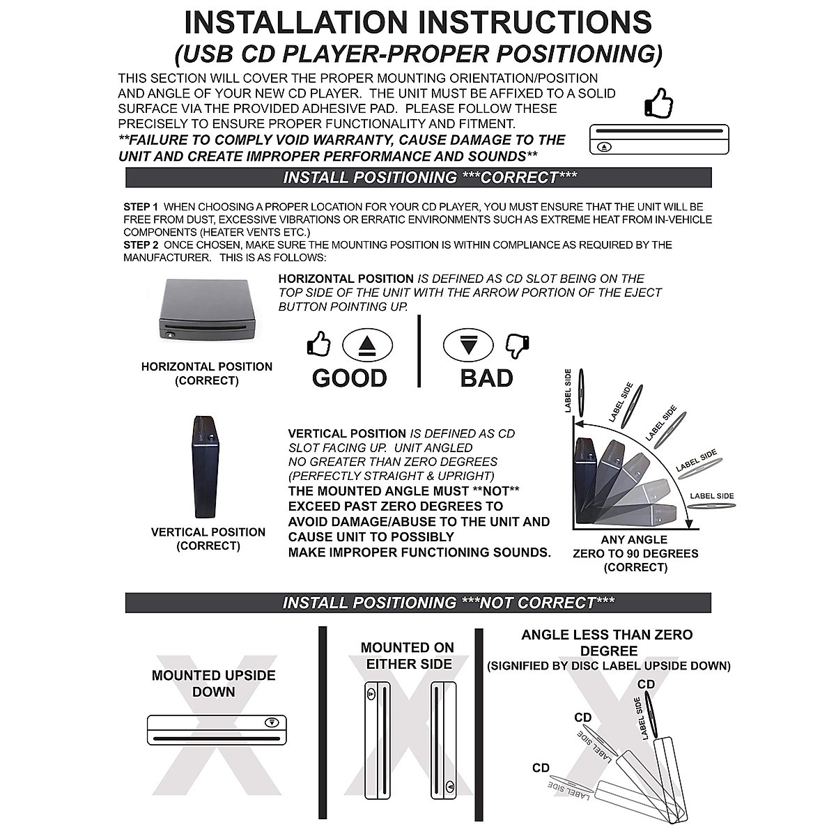 MITO AUTO OE Integrated Vehicle CD Player via USB Radio Connection (MIT-USBCDPLAYER) - (See User Guide Pdf for Vehicle Fit Chart)