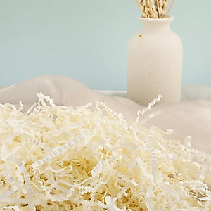 AIRGAME Crinkle Cut Paper Shred Filler (1/2 LB) for Gift Wrapping & Basket Filling - Creamy White