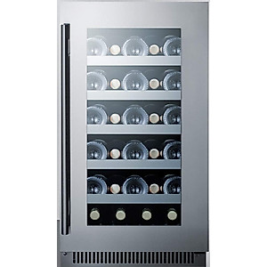 Summit CL18WCCSS 18"" Classic Collection Wine Cellar with 29 Bottle Capacity in Stainless steel