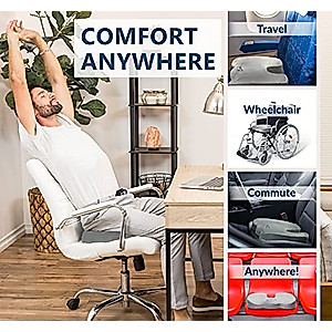 ComfiLife Gel Enhanced Seat Cushion - Non-Slip Orthopedic Gel & Memory Foam Coccyx Cushion for Tailbone Pain - Office Chair Car Seat Cushion - Sciatica & Back Pain Relief