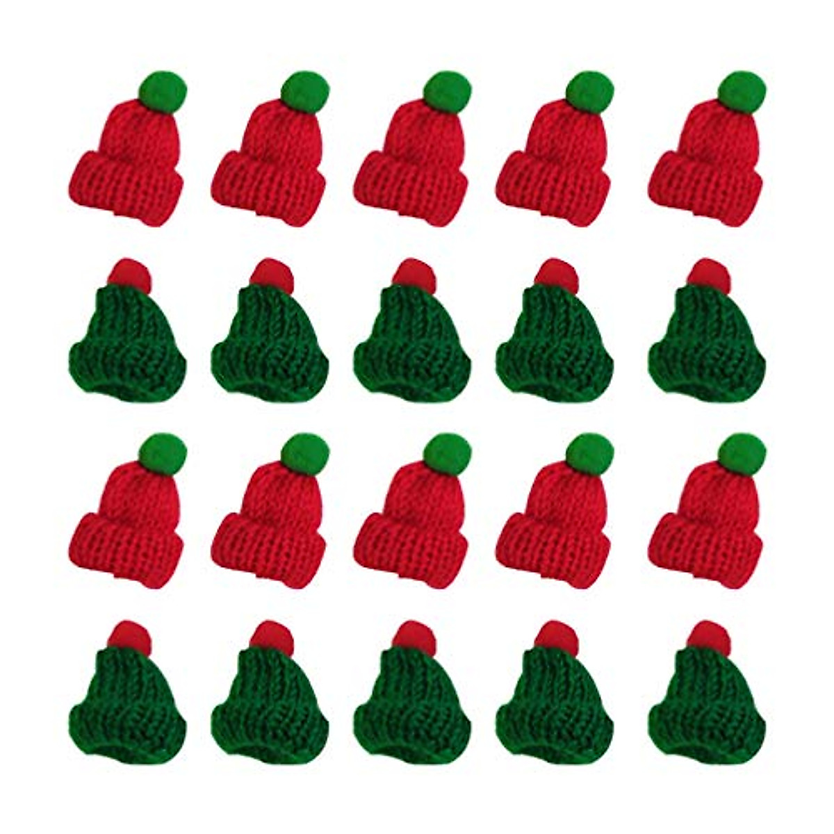 BESTOYARD 20pcs Mini Beanie Tiny Knit Hats for Crafts Handmade Mini Hat Tree Ornaments Miniature Knitted Hats Cute Doll Hat Small Santa Hats Decor Bottle Knitting Wool Cell Phone