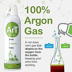 ArT Wine Preserver - Comes with a Wine Bottle Stopper, Preserves Fortified White & Red Wine, Functional & Modern Wine Accessories, Essential Gift for Wine Lovers, 1-Pack, 0.42 oz.