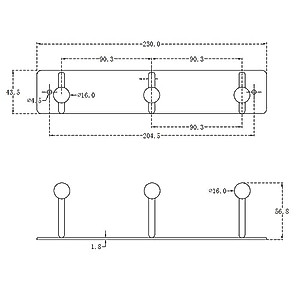 Richelieu Hardware 70548BAG Utility Hook Rack 9-1/16 in (230 mm), White