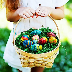 Easter Grass Green Crinkle Paper Shred Filler for Gift Wrapping, Basket Filling, Party Decoration, Basket Grass Stuffers(8 oz)