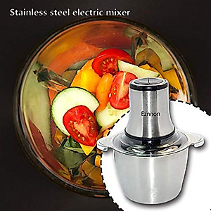 Eznnon Home electric Small Blender Cooking machine Meat grinder Can handle velvet Stainless steel mixer 3.0L large capacity 800W power (Silver)